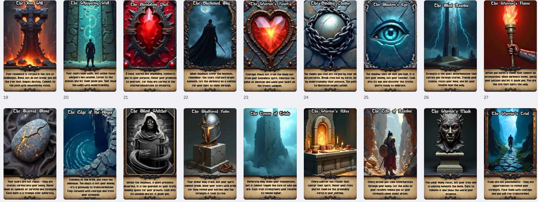 Warrior Within Oracle Deck: Shadows and Strengths (PNG, PDF Digital ...