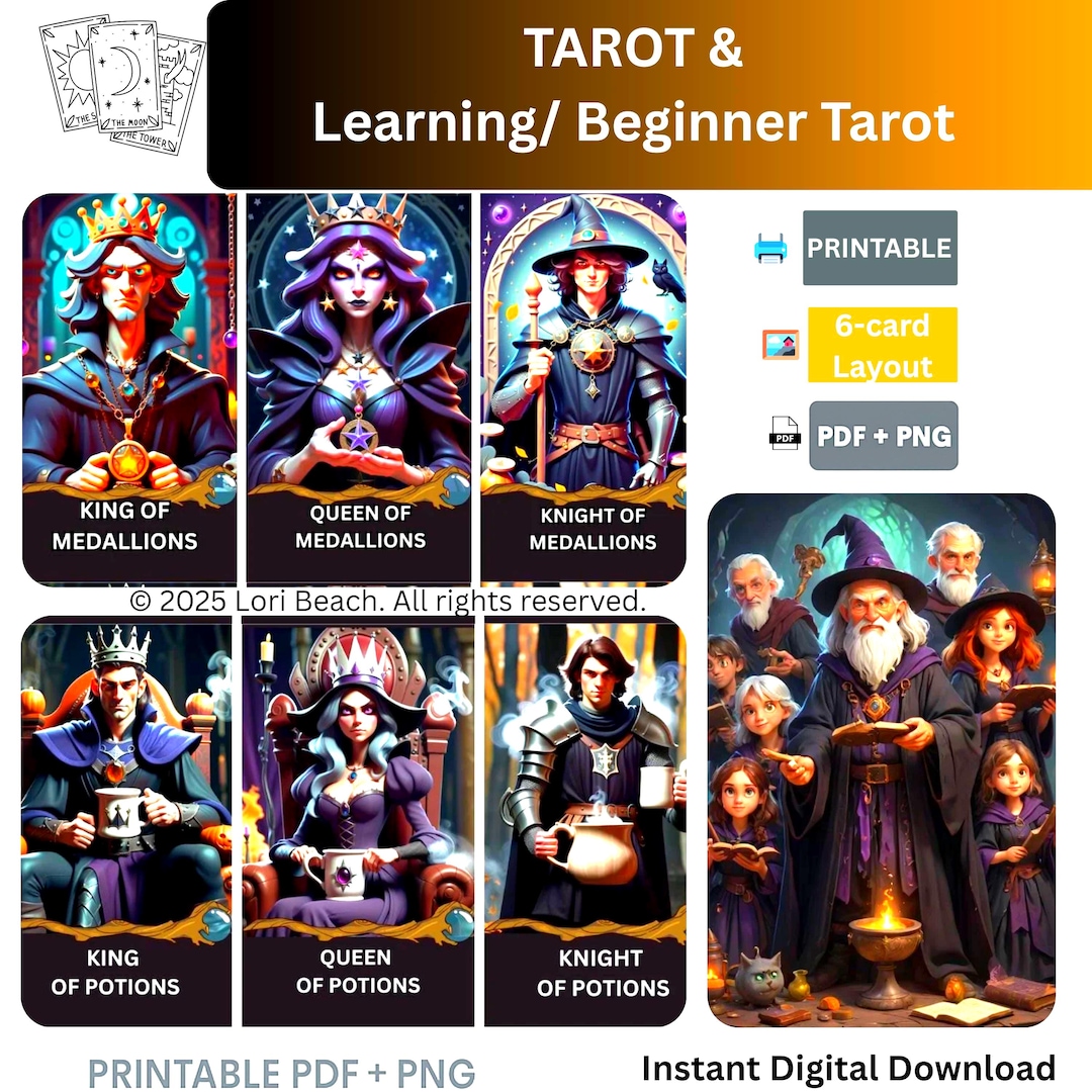 Tarot Card Deck Divination Oracle Deck Printable Witchy Tarot Digital ...
