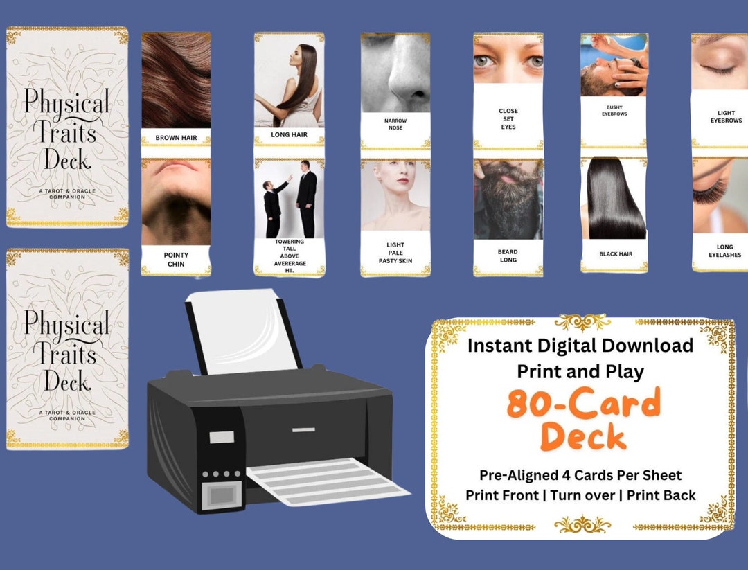 Tarot Oracle Deck Companion Physical Traits Deck. Instant Digital ...
