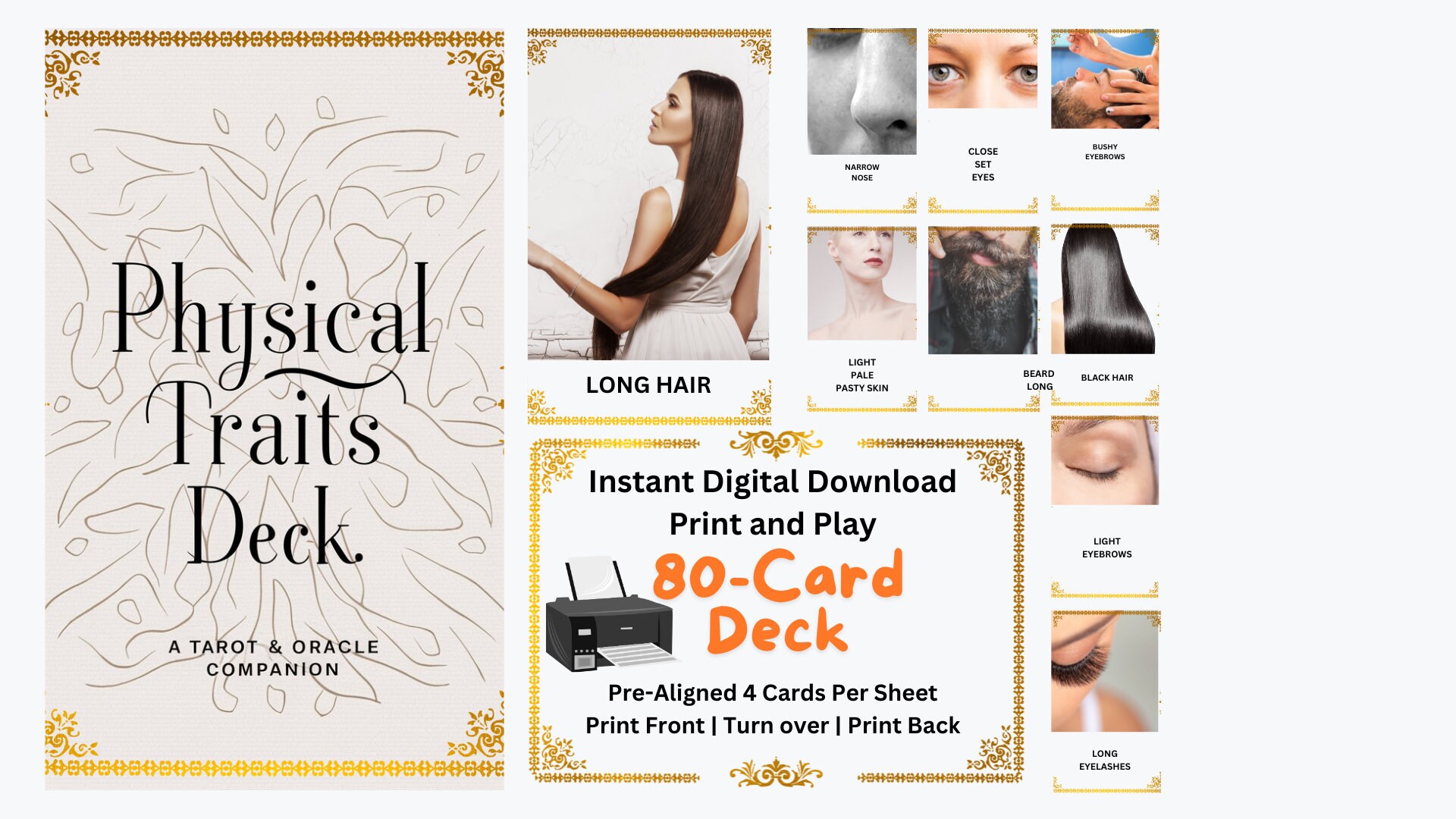 Tarot Oracle Deck Companion Physical Traits Deck. Instant Digital ...