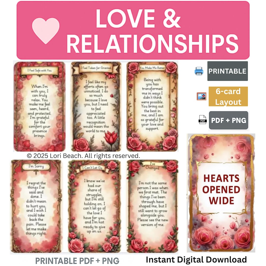 Love Oracle Cards: 78-card Romance Message Deck (digital Download) - Etsy