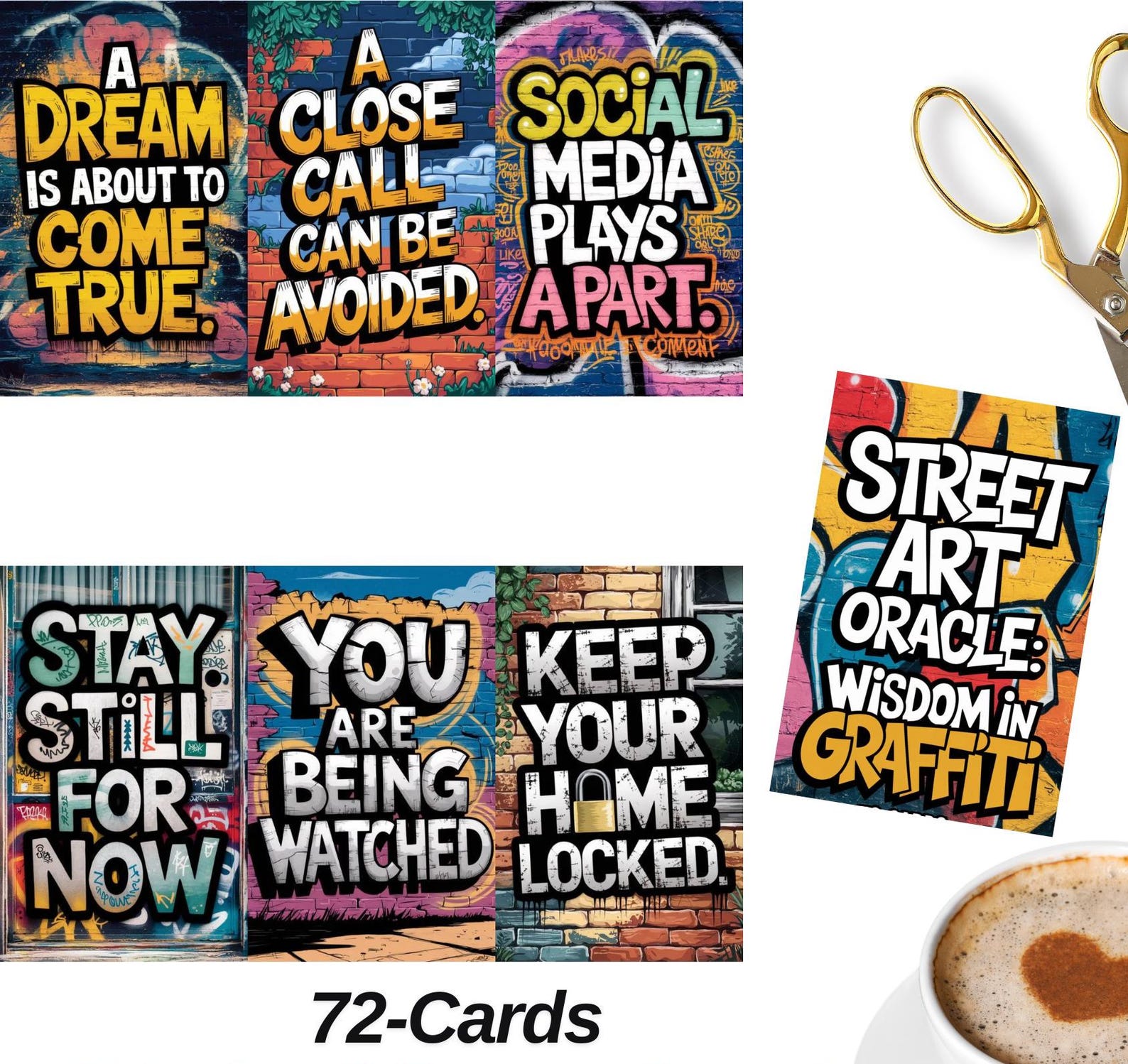 Urban Graffiti Oracle Deck: Printable Divination Cards (digital ...