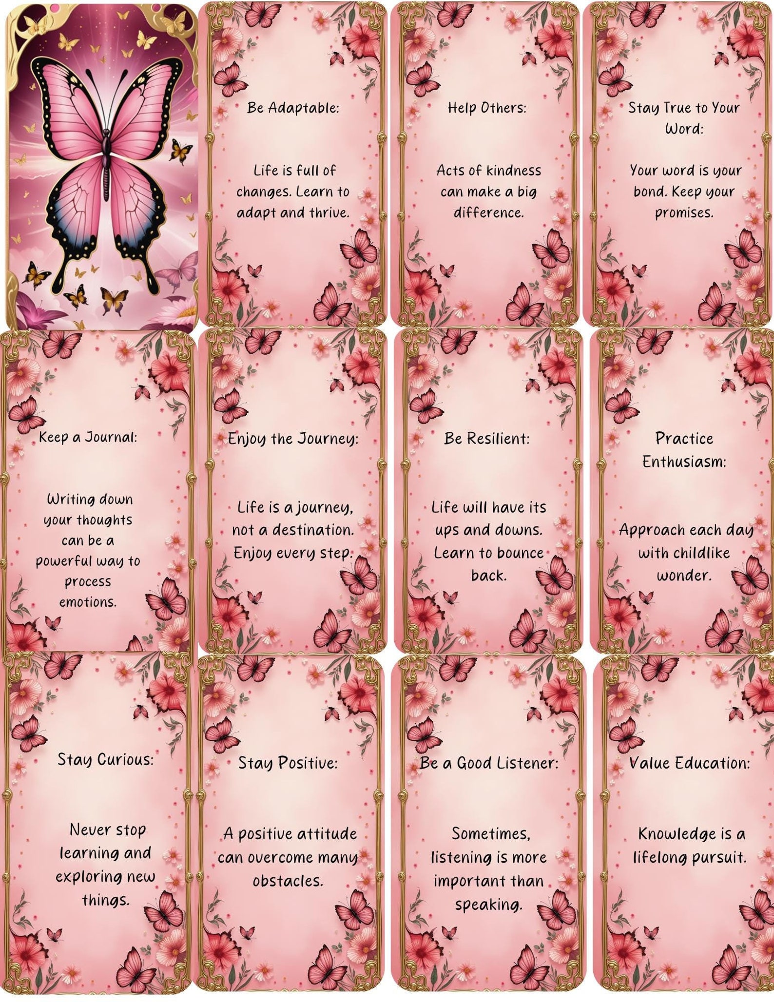 66-card Intuitive Oracle Deck: Printable Dual Sided Cards (digital ...