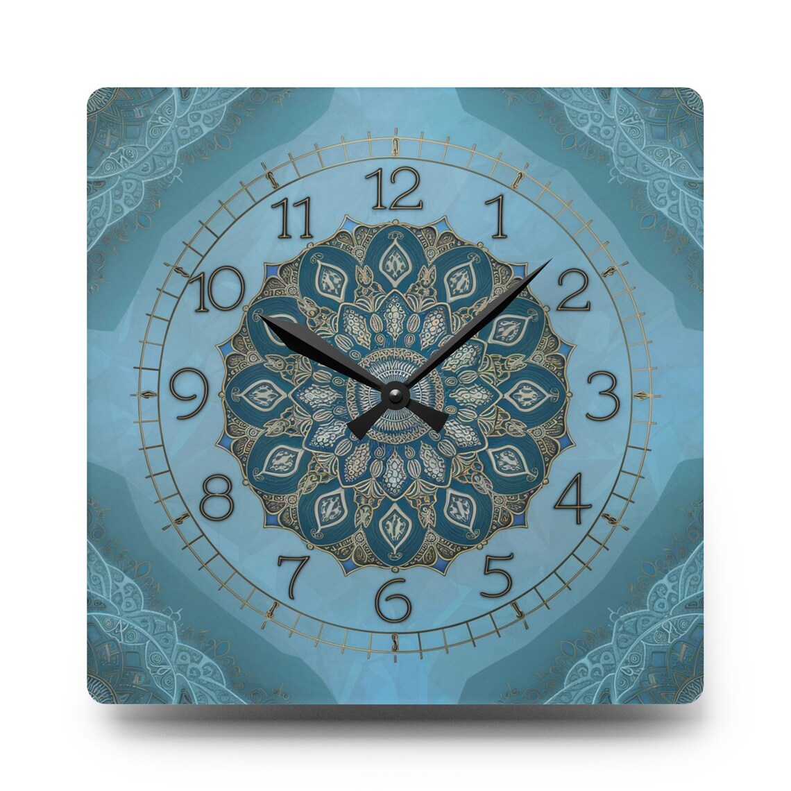 Mandala Wall Clock Interior Decor Battery Operated Funky Unique Wall ...