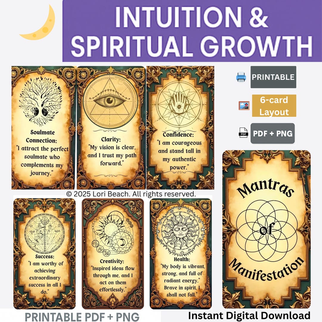 Oracle Cards| Tarot| Digital| Mantras of Manifestation:60-card Deck ...