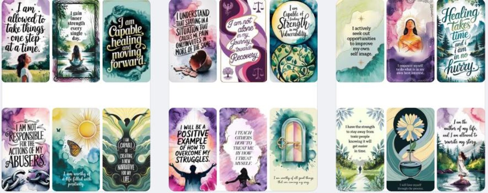 60 Motivational Self Empowering Cards, Printable, Instant Digital ...