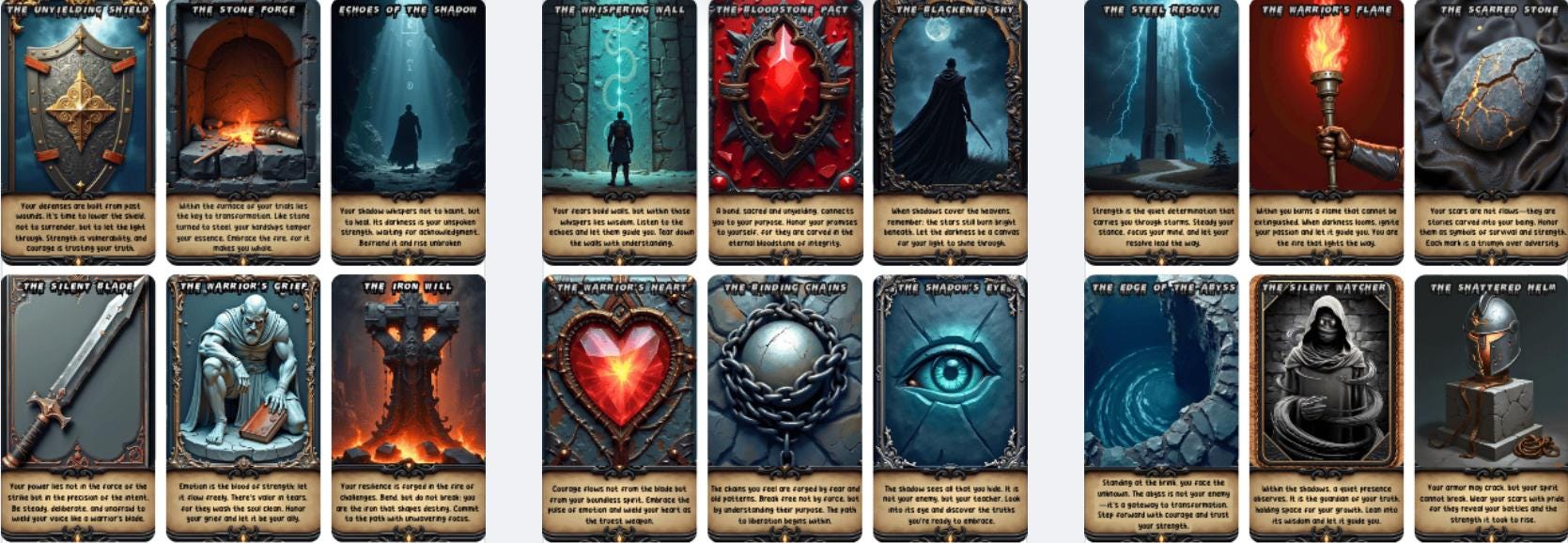Warrior Within Oracle Deck: Shadows and Strengths (PNG, PDF Digital ...