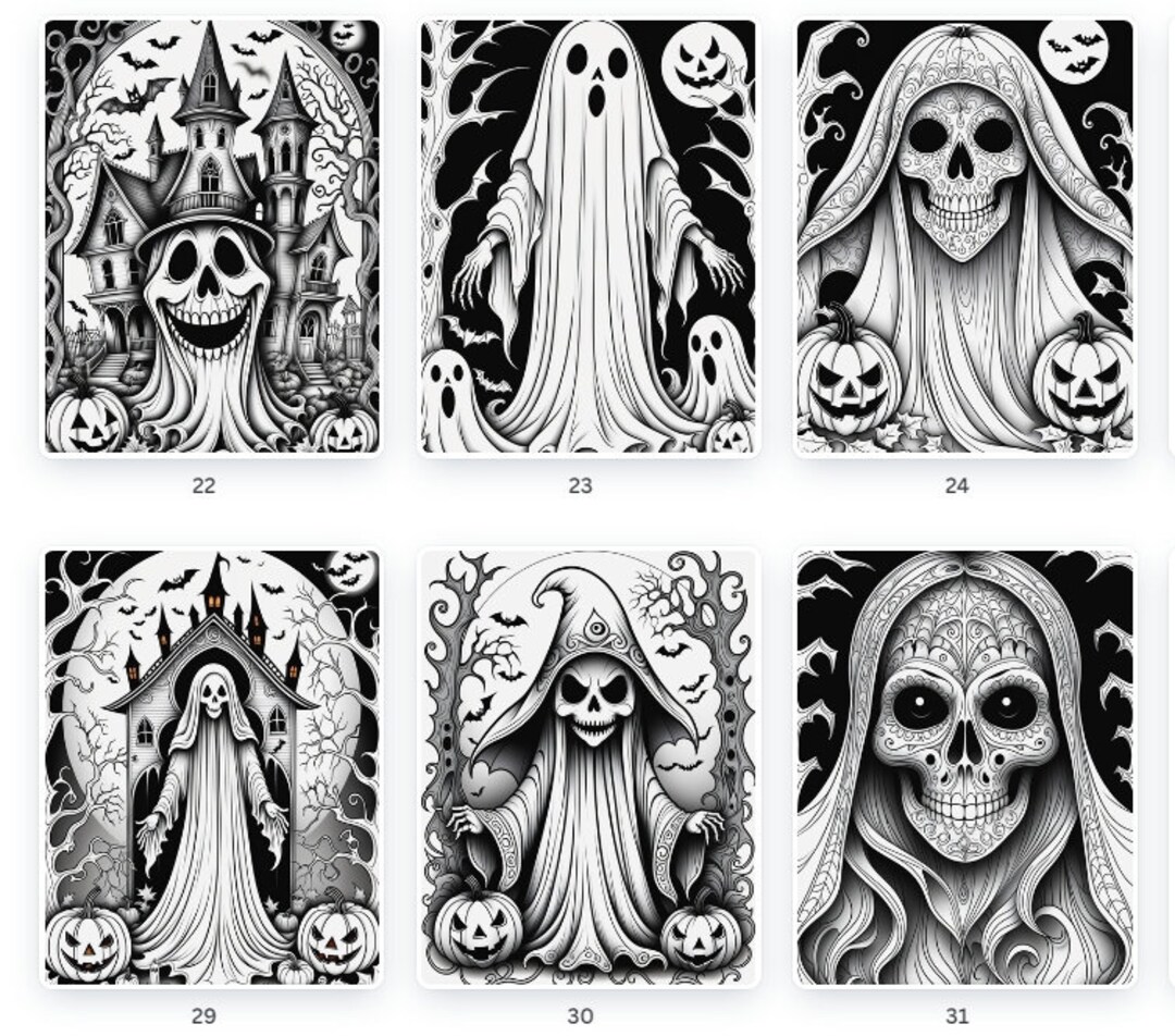 80 Spooky Halloween Adult Teen Coloring Pages, Digital Product, Best ...