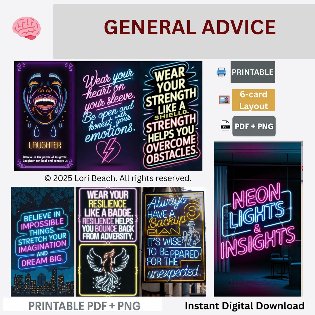 Neon Lights Oracle Deck: Intuition-building Tarot Companion (digital ...