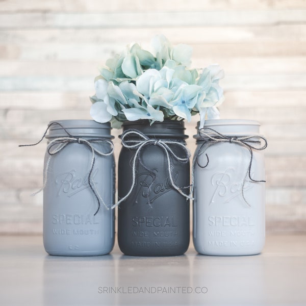 Mason Jars Gray - Etsy