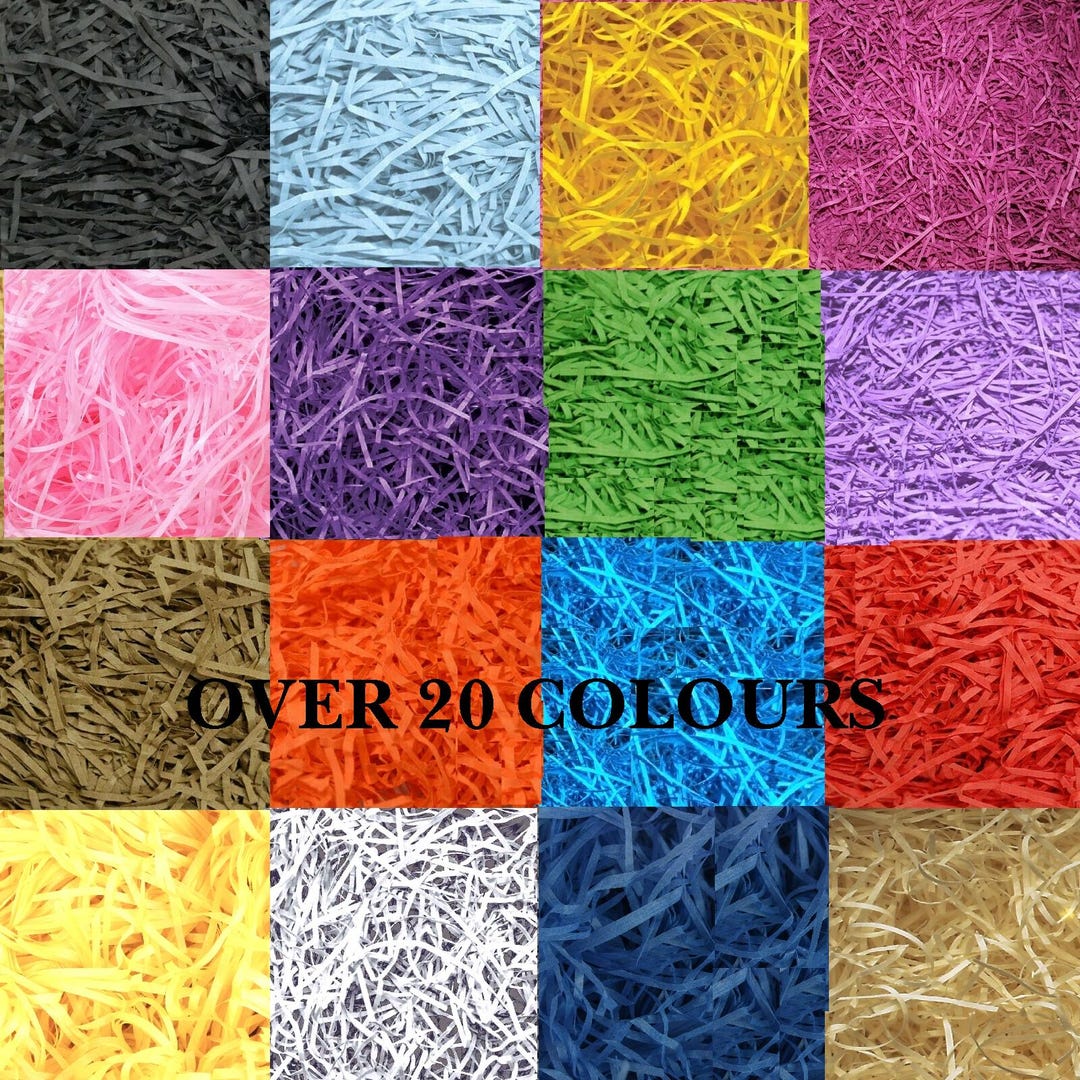 SHREDDED COLORED PAPER Straight Cut Hamper Fill Gift Box Filler Gift ...