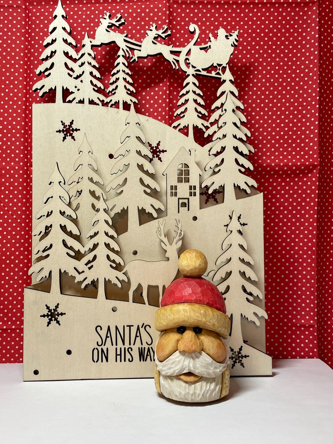 Santa Roly Poly-hand Carved Wooden Roly Poly Santa, Holiday Gift ...
