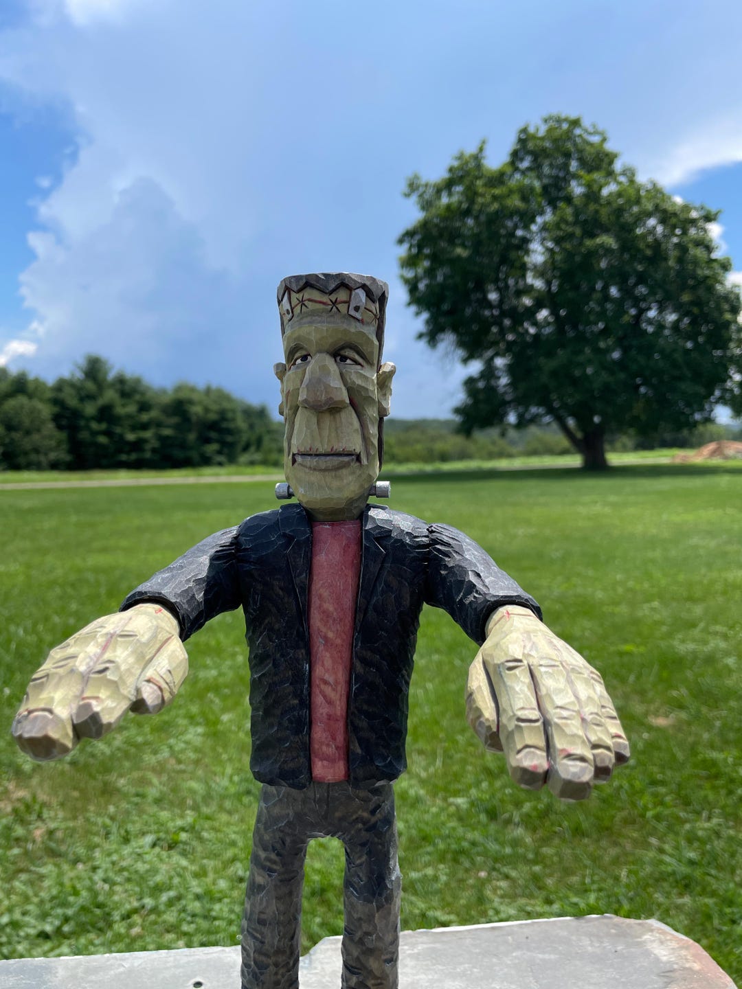 Large Frankenstein Wood Carving-halloween Scary Monster - Etsy