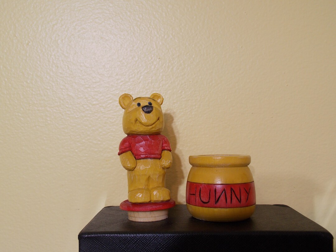 Winnie the Pooh Wood Carving-hand Carved and Hand Painted Pooh Tooth ...