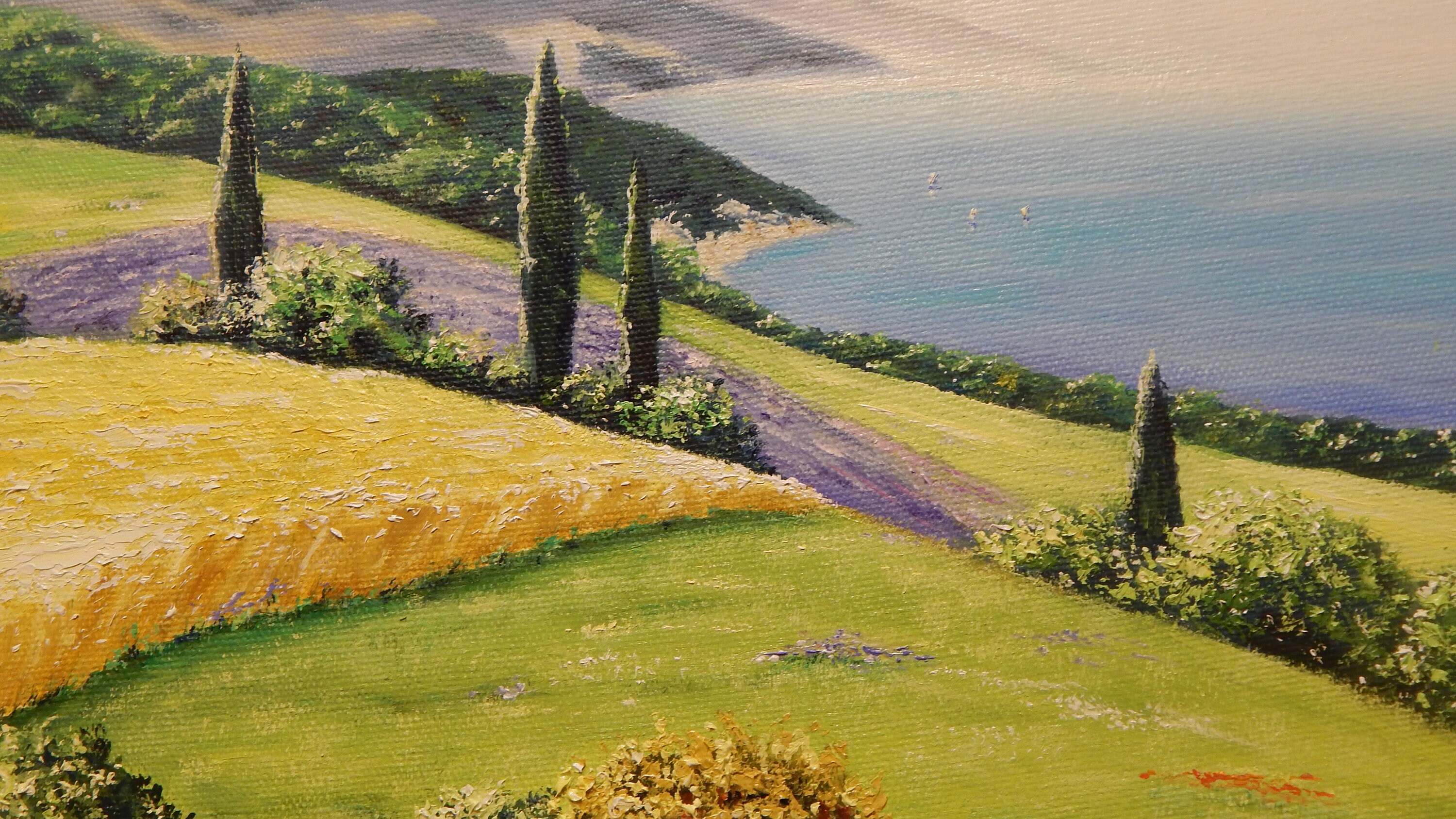 Mediterranean Painting Landscape Original Art Lavender Field | Etsy
