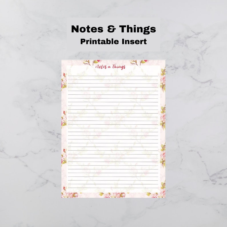 Notes & Things | Printable Insert | Planner Insert - Etsy