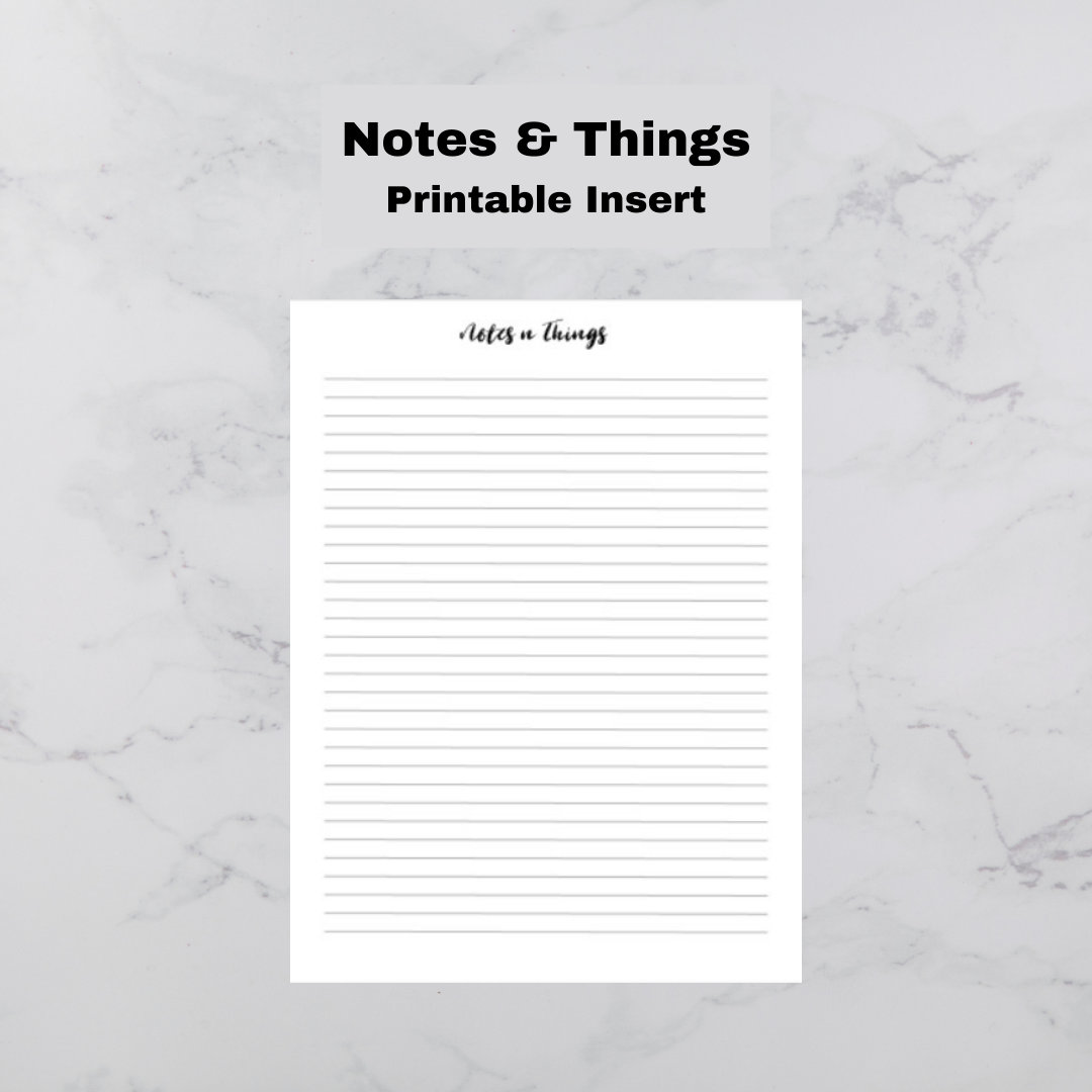 Notes & Things Printable Insert Planner Insert - Etsy