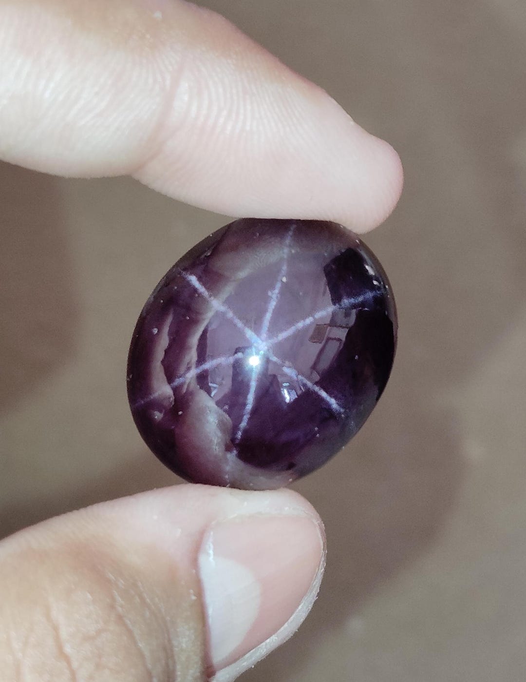 Natural Star Garnet Oval Shape Six Ray Star Garnet Gemstone Color Red ...