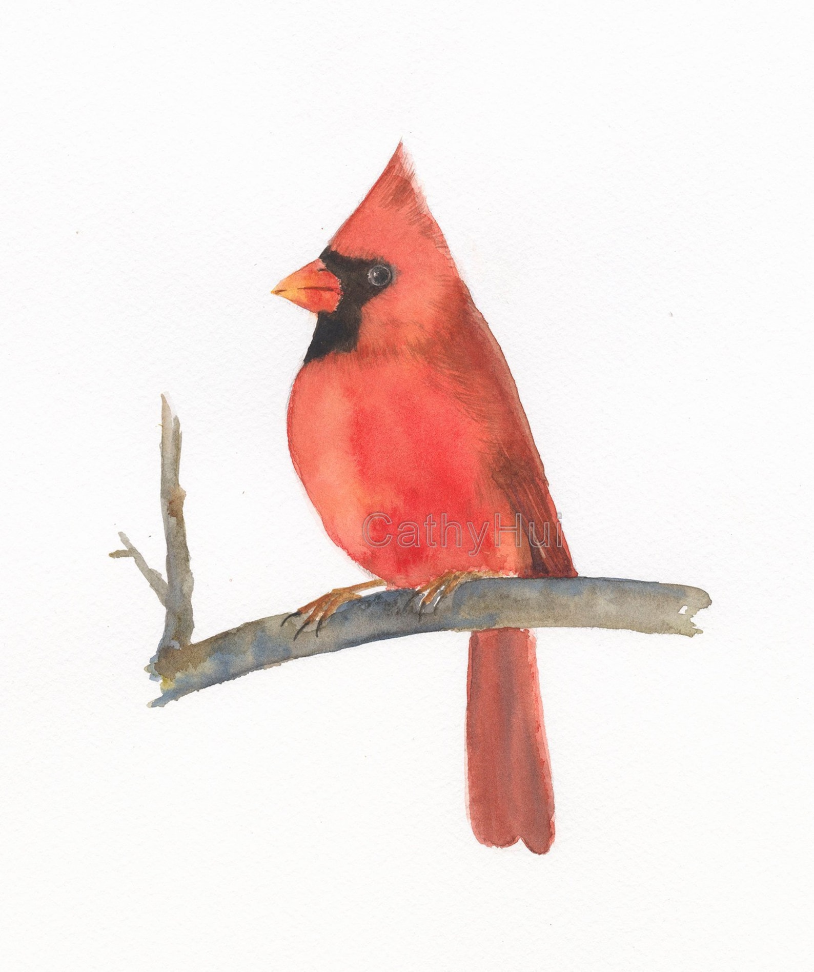 Red Cardinal ORIGINAL watercolor painting cardinal | Etsy