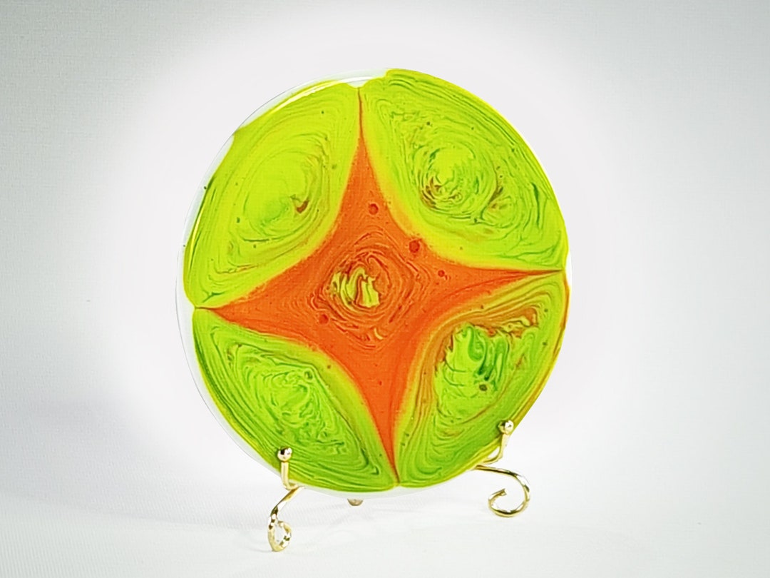 Starfire 1 - Fused "glass Melt" Plate and Stand - Etsy