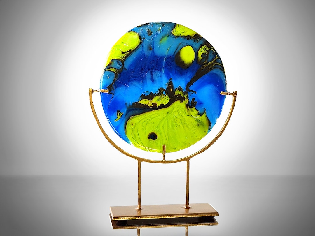 Eddies of Color - Fused "glass Melt" Plate and Stand - Etsy