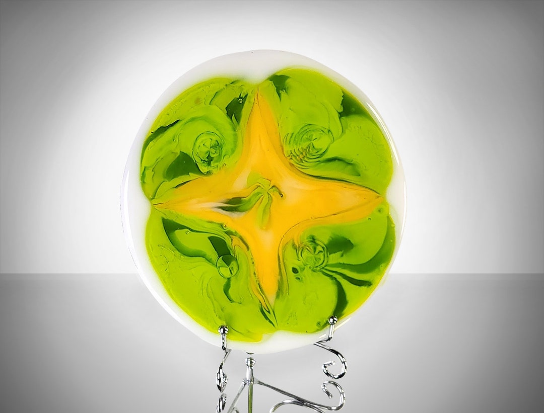 Starfire 2 - Fused "glass Melt" Plate and Stand - Etsy