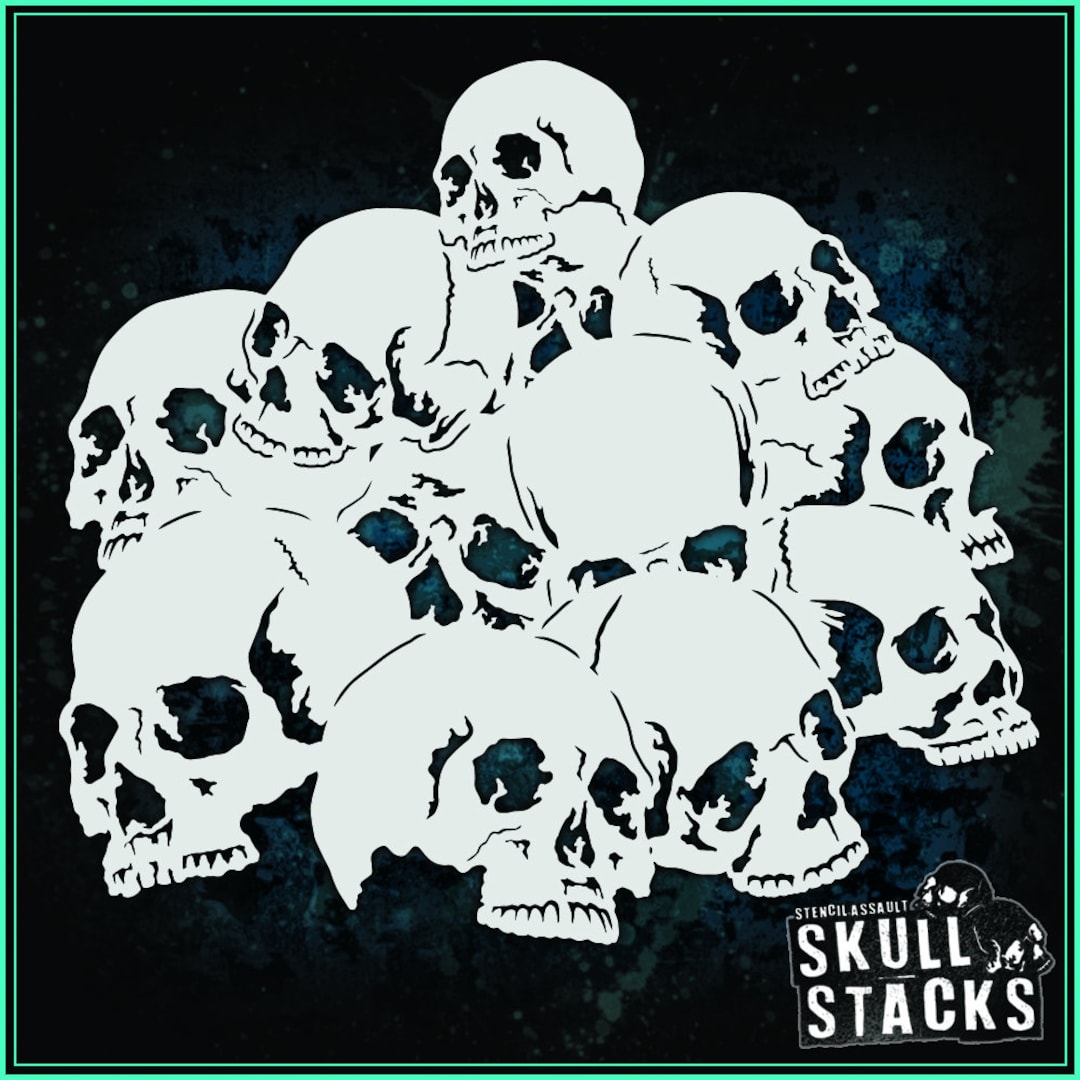 Skull Stack 4 Airbrush Stencil Template - Etsy