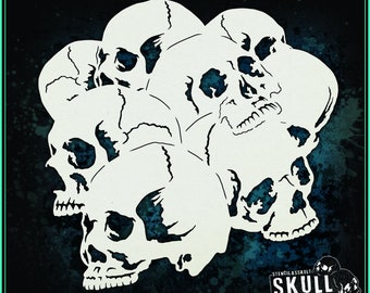 Skull Stack Mini Set 1 Airbrush Stencil Template - Etsy
