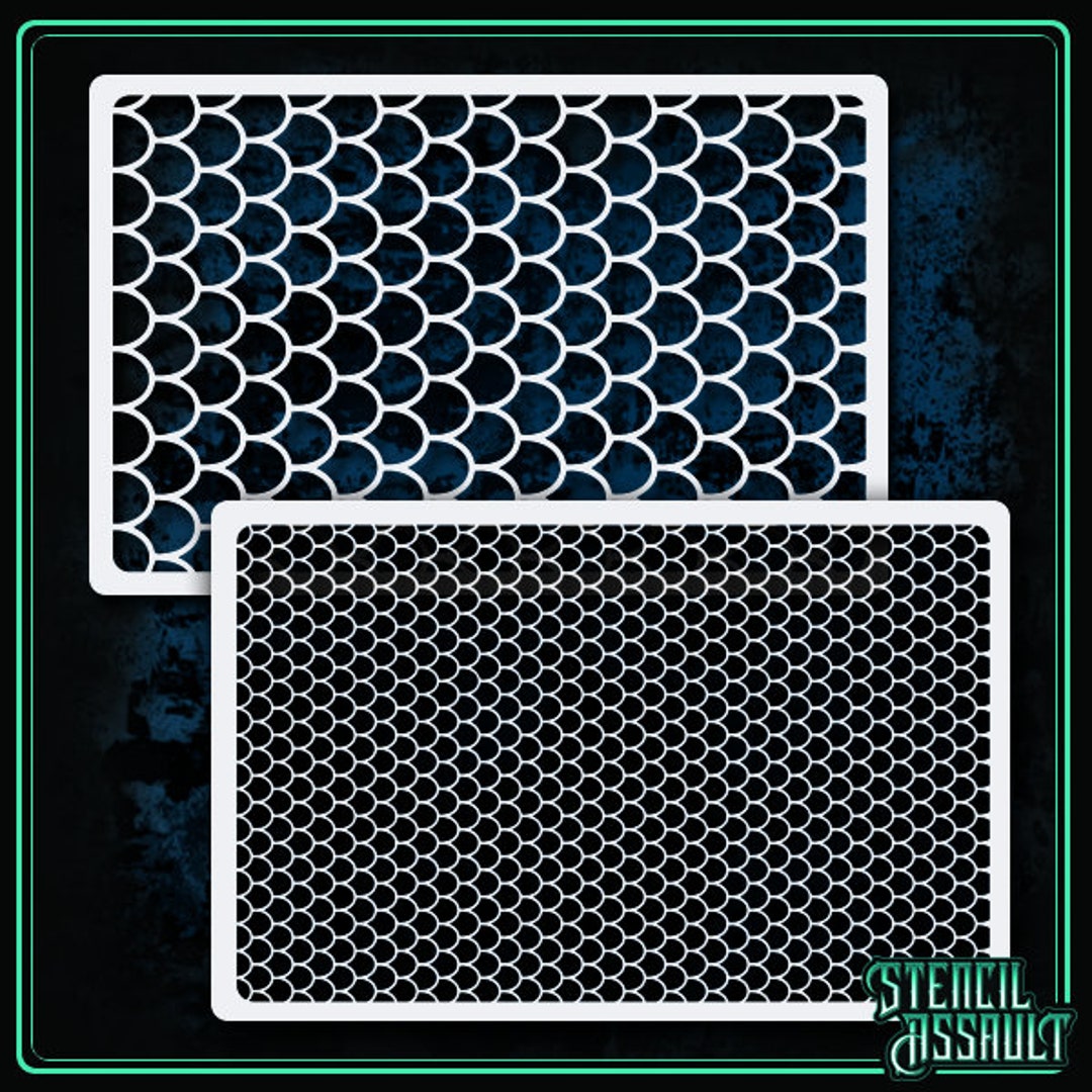 Fish Scales 4 Airbrush Stencil Template - Etsy