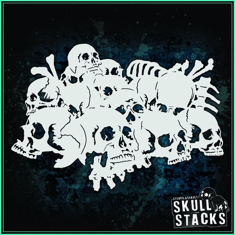 Skull Stack 6 Airbrush Stencil Template - Etsy