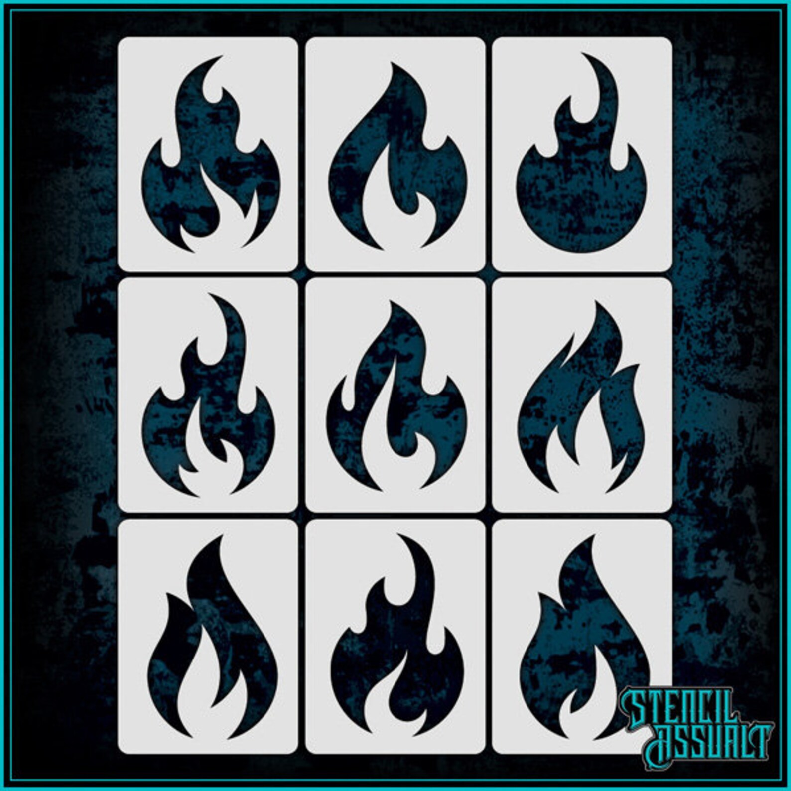 Flames Multi-Pack 2 Airbrush Stencil Template | Etsy