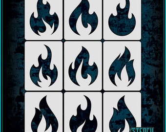 Flame stencil | Etsy