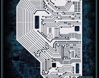 Circuit Board 2 Durable & Reusable Airbrush Stencil | Etsy