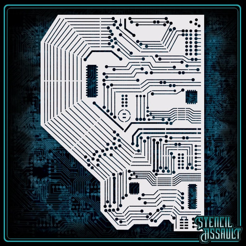 Circuit Board 1 Durable & Reusable Airbrush Stencil | Etsy