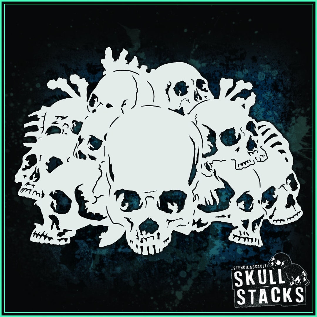 Skull Stack 8 Airbrush Stencil Template - Etsy