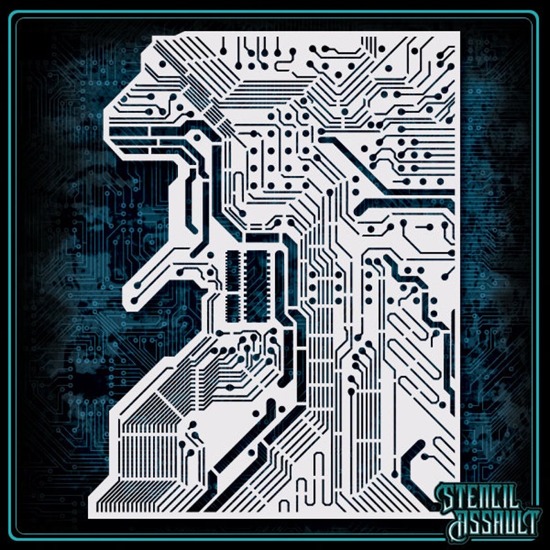 Circuit Board 2 Durable & Reusable Airbrush Stencil - Etsy