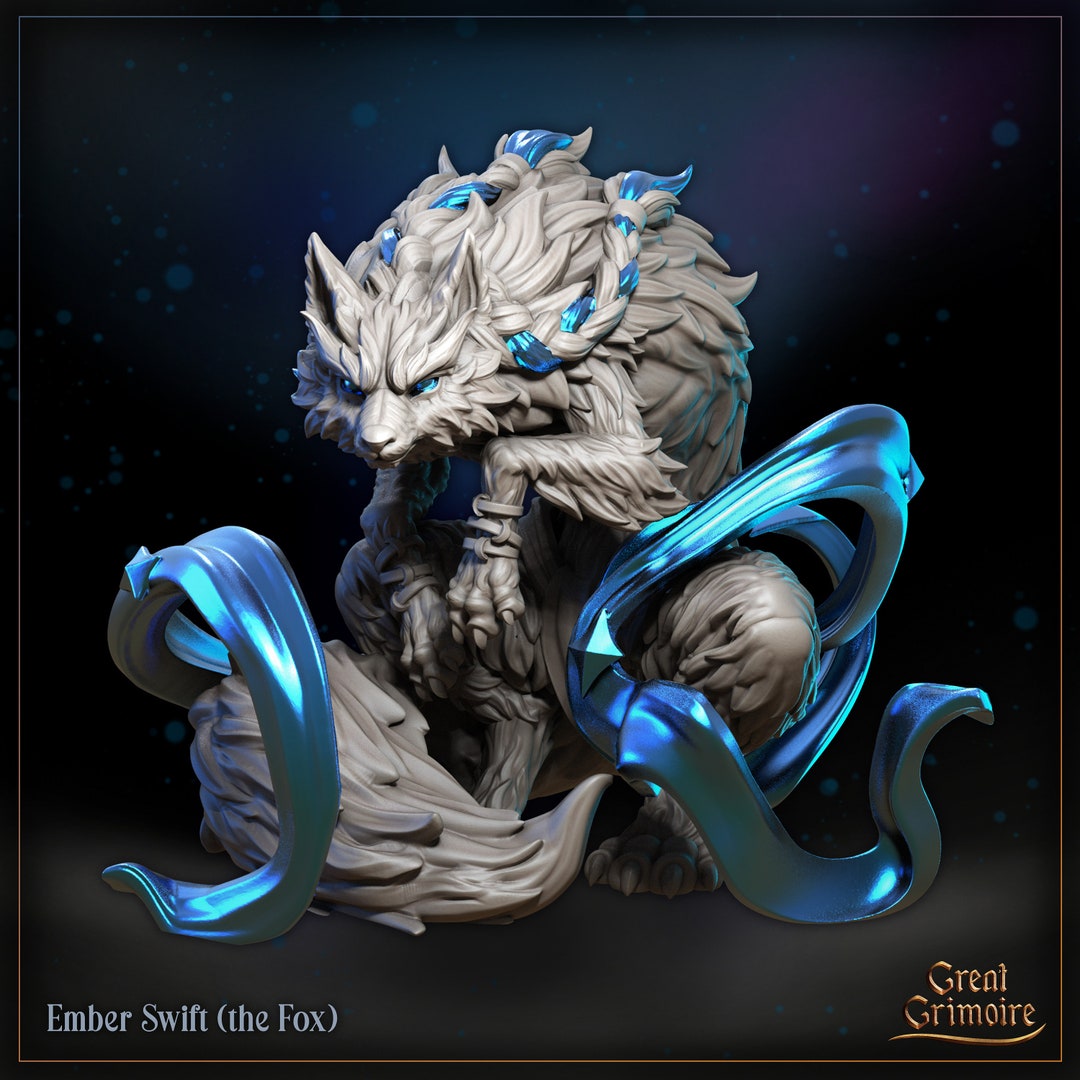 Ember Fox Great Grimoire 3D Printed Resin Miniature 32mm TTG Dnd - Etsy