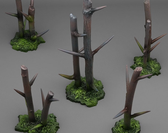 Pointy Dangerous Trees Terrain Scenery Fantastic Plants & Rocks 32mm ...