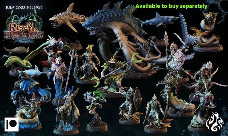 Sekolah Avatar Of The Shark God 32mm Crippled God Foundry Etsy