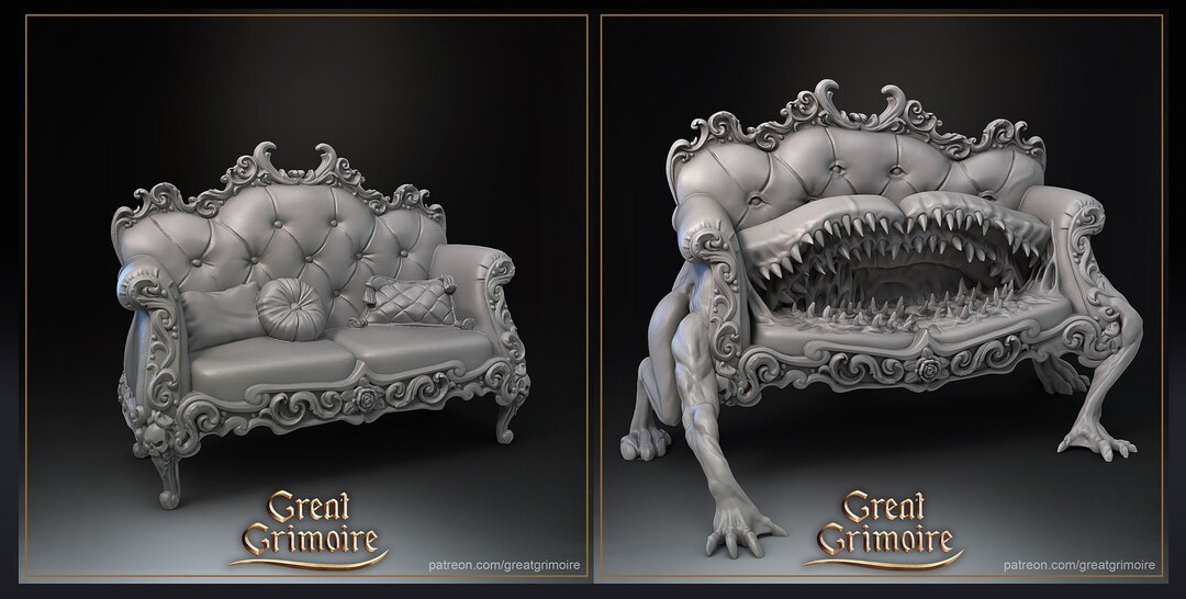 Monstrous Sofa Mimic 32mm Great Grimoire 3D Printed Resin Miniature Ttgaming Dnd - Etsy