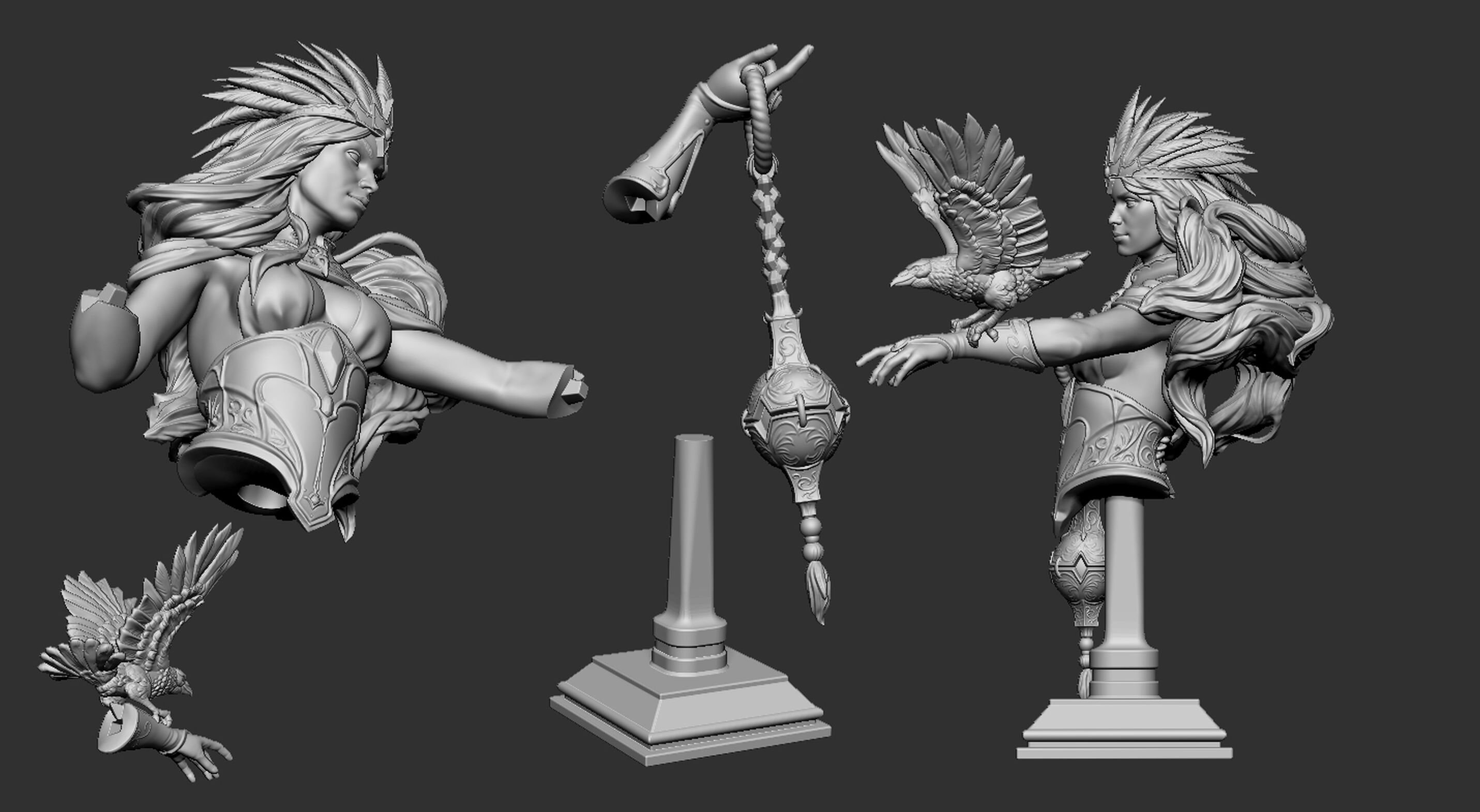 Maletta Crow Mother Bust White Werewolf Tavern 3D | Etsy