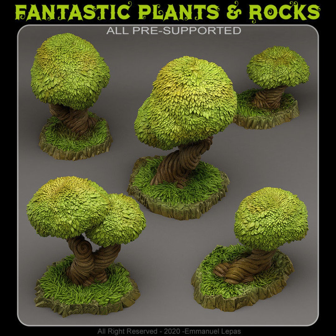 Majestic Enchanted Trees Terrain Scenery Fantastic Plants & Rocks 32mm ...