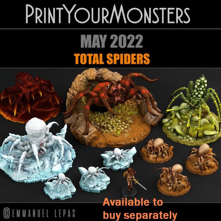 Dancing Toadstool Spider 32mm Print Your Monsters 3D | Etsy UK