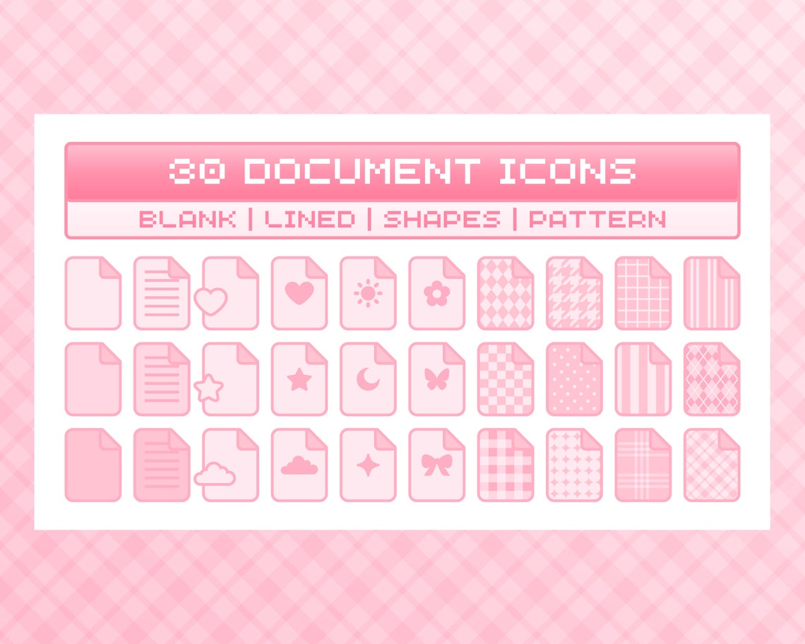 Pink Desktop Icons Set, 100 Aesthetic Icon Bundle, Custom Windows Mac ...