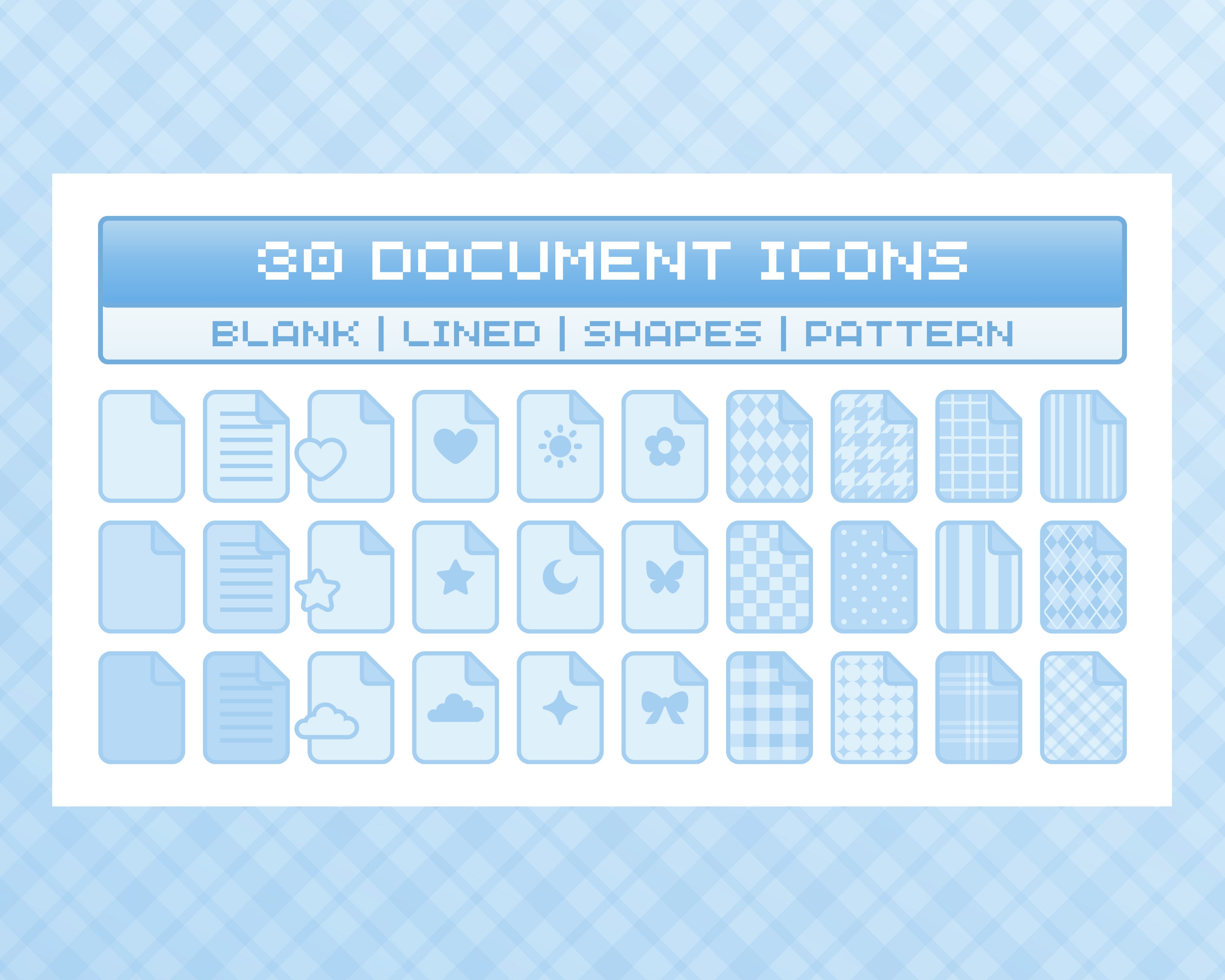 Blue Desktop Icons Set, 100+ Aesthetic Icon Bundle, Custom Windows Mac ...