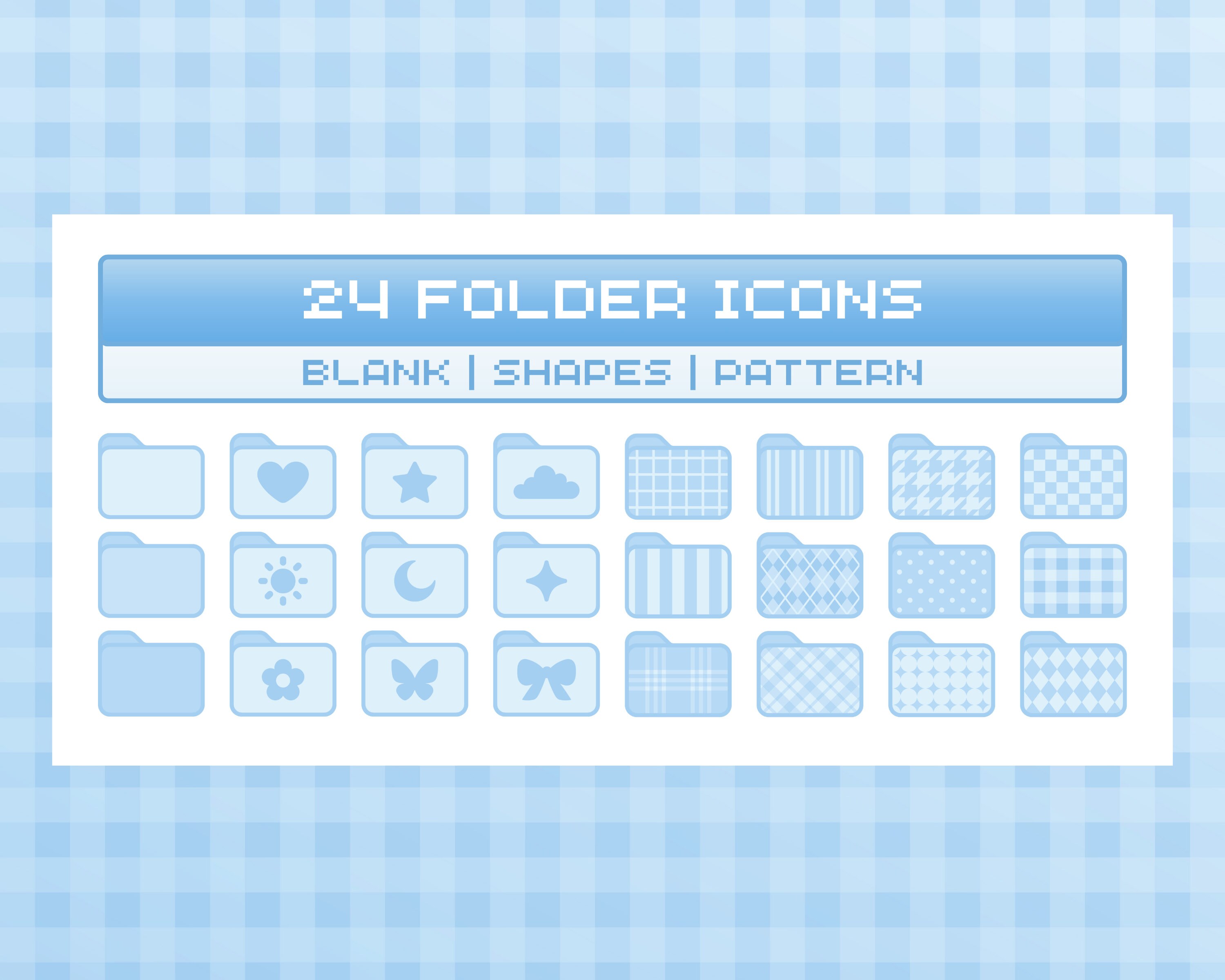 Blue Desktop Icons Set, 100+ Aesthetic Icon Bundle, Custom Windows Mac ...