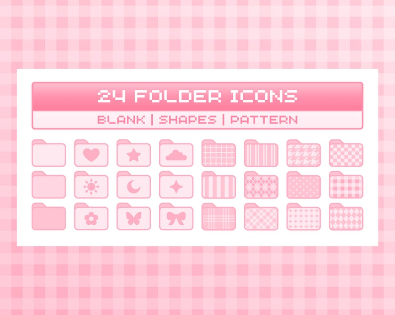 Pink Desktop Icons Set, 100+ Aesthetic Icon Bundle, Custom Windows Mac ...