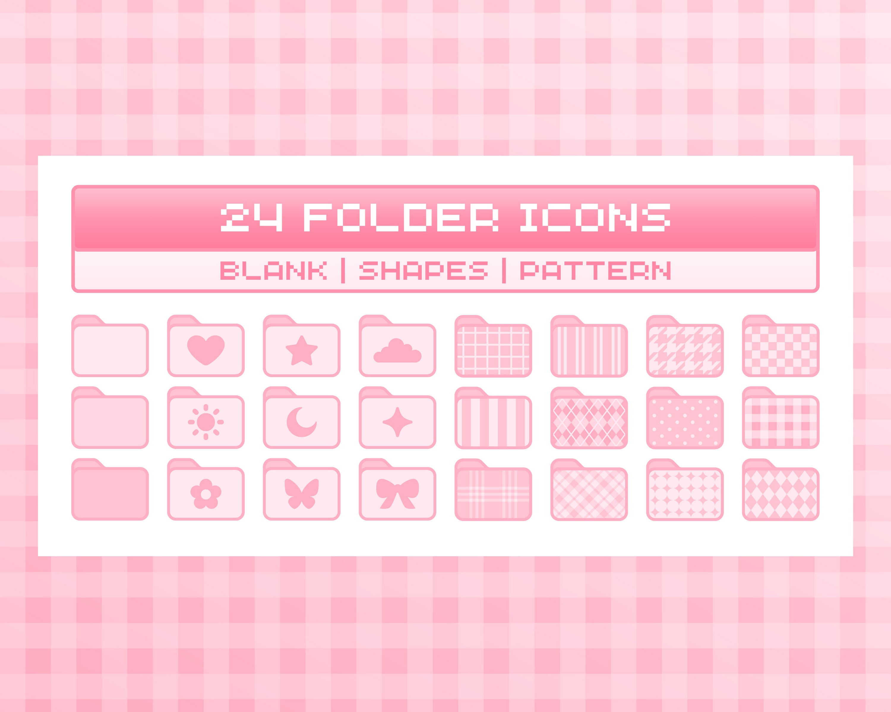 Pink Desktop Icons Set, 100+ Aesthetic Icon Bundle, Custom Windows Mac ...
