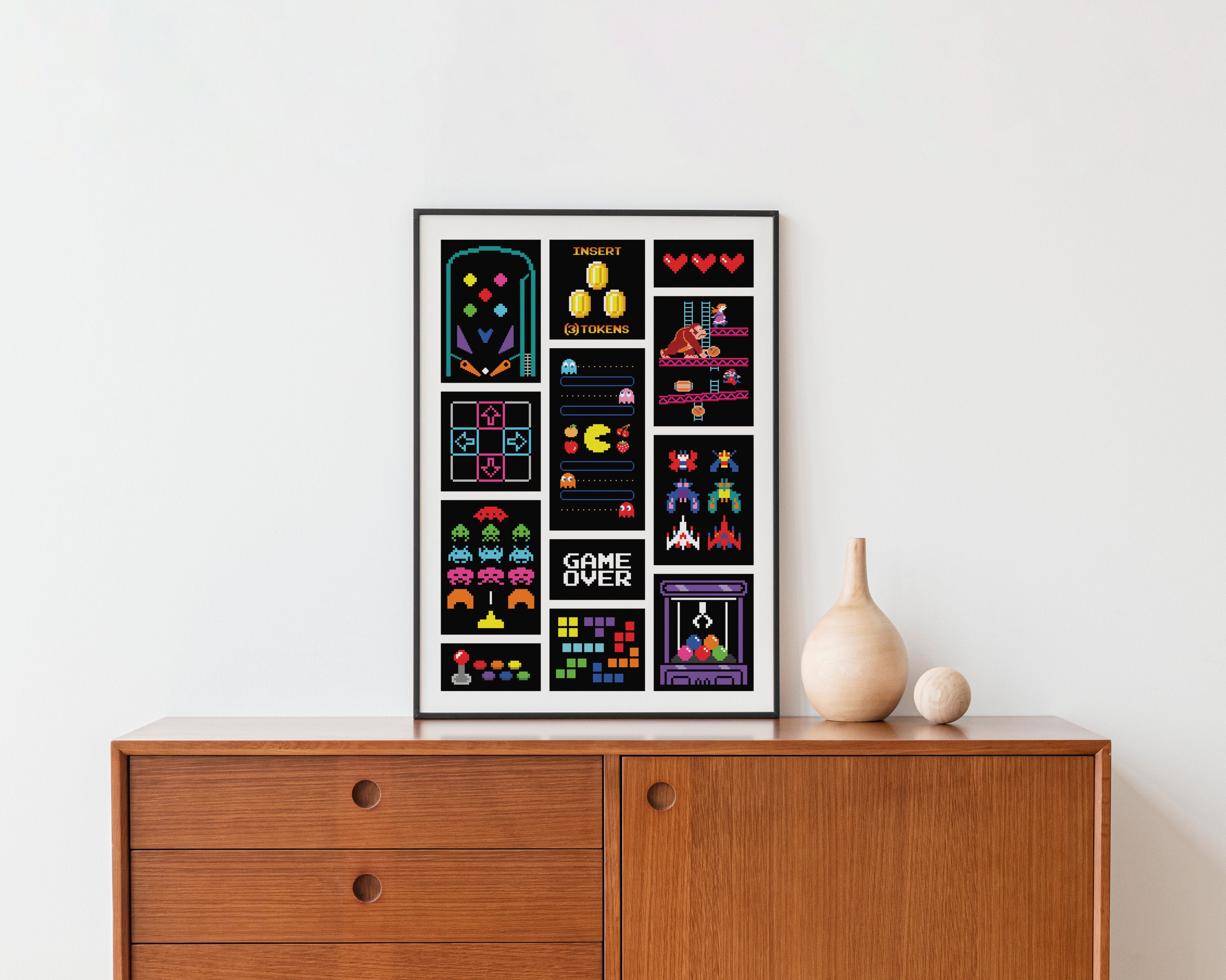 Retro Arcade Wall Art Print, Printable Vintage Machine Games Poster ...
