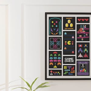 Retro Arcade Wall Art Print, Printable Vintage Machine Games Poster ...
